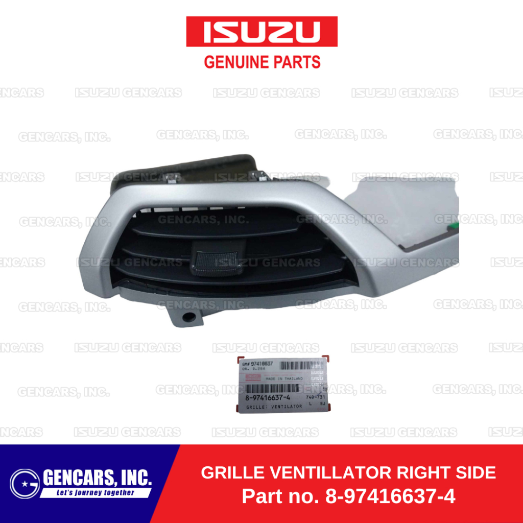 Isuzu Grille Ventilator Interior Panel Right Side for Mux / Dmax 2014 ...
