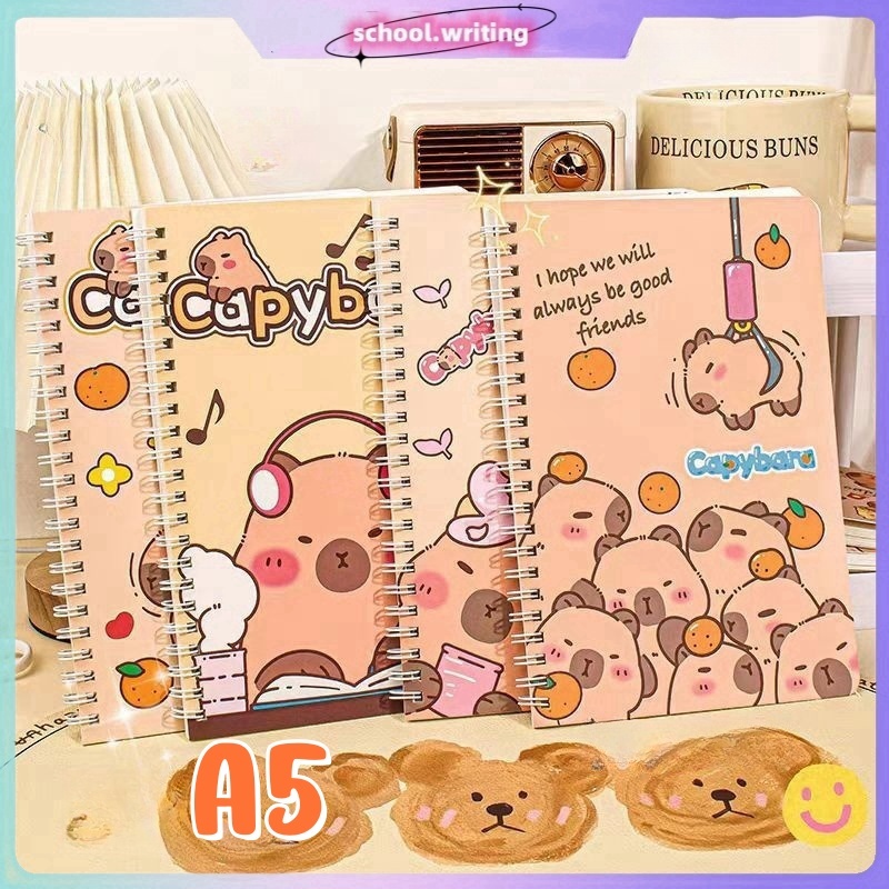 A5 Cute Spiral Notebook 60 Sheets Cartoon Ins Coil Notepad School ...