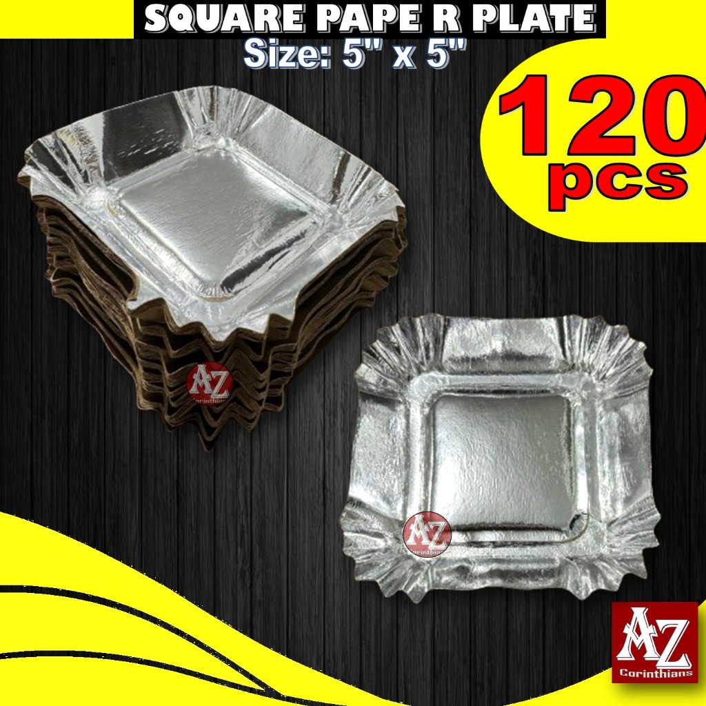 Disposable Square 120 pcs paper plate for Dessert, Kikiam,, fish ball ...
