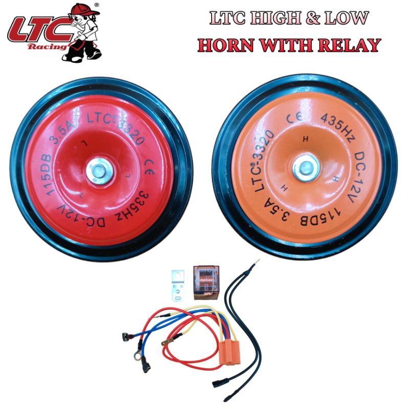 #3320 LTC HIGH AND LOW HORN WITH RELAY UNIVERSAL 12v | Shopee Philippines