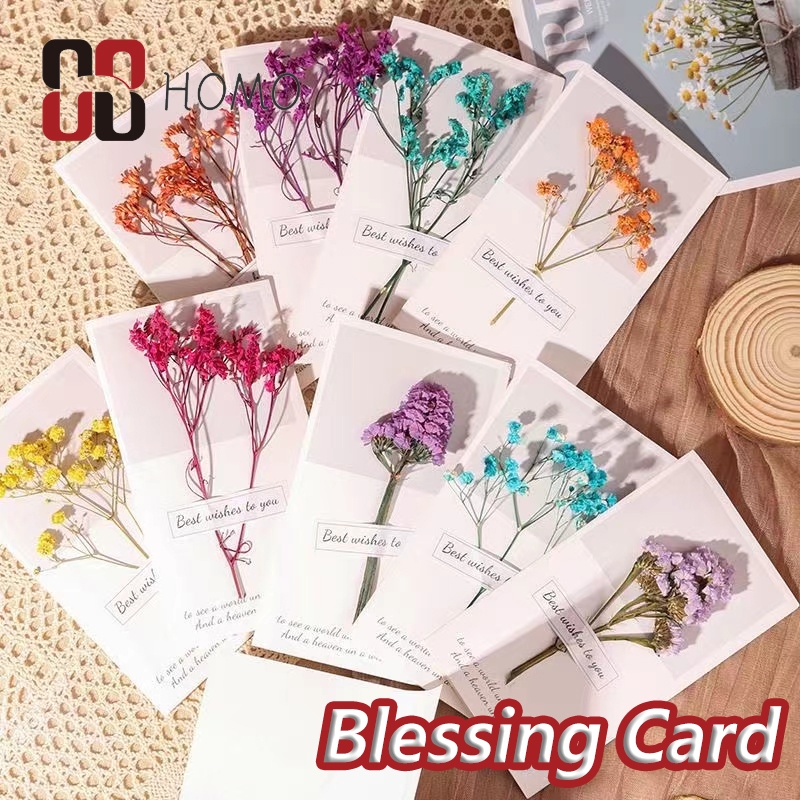 Dried Flower Blessing Card Festive Blessing Gift Wedding Invitation ...