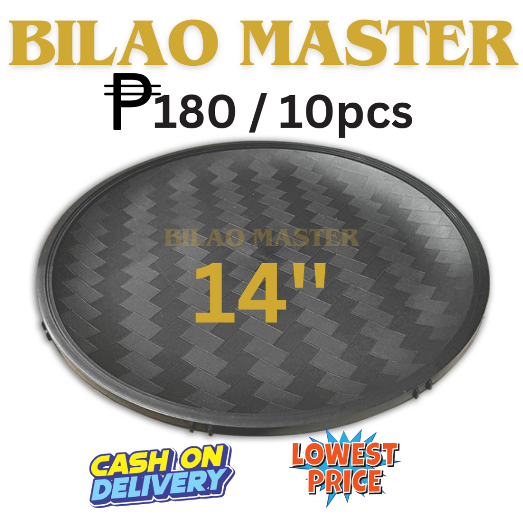 [10 Pcs] 14'' Black Plastic Bilao! Lowest Price! (AVAILABLE SIZES: 10 ...