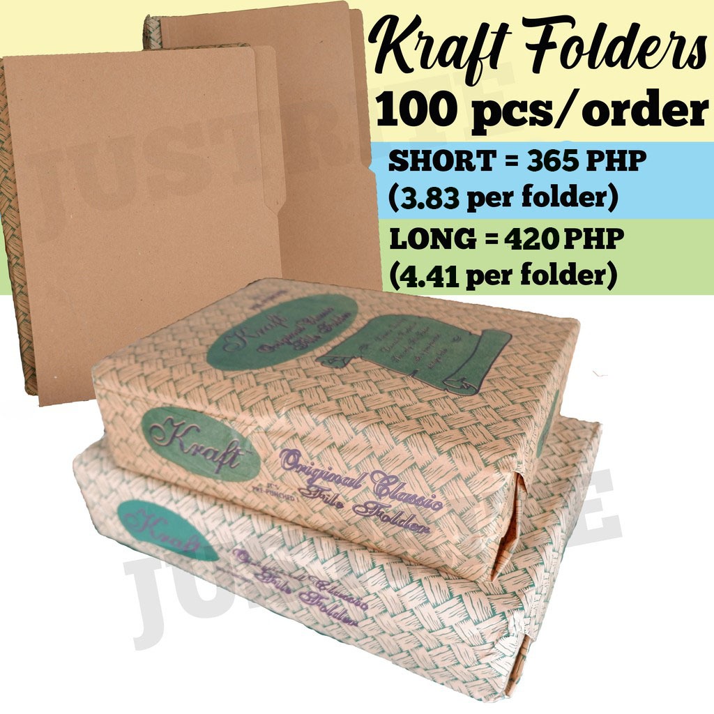 Kraft Folder Brown 100s Short Long | Shopee Philippines
