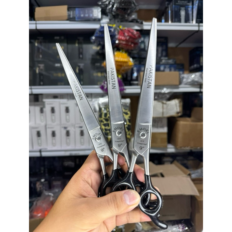 Pakistan Barber Scissors 9” inch Ice Tempered Stainless Steel Ready To ...