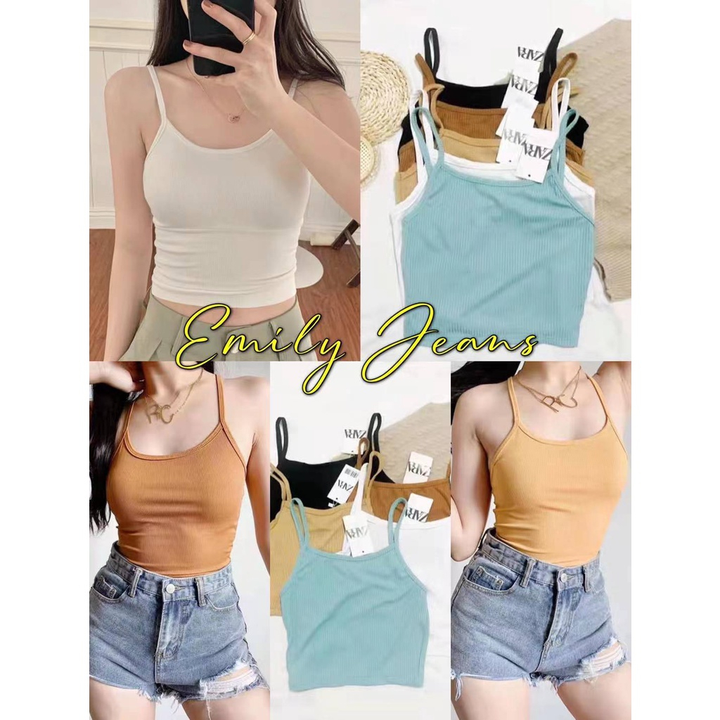 EMILY Spaghetti Strap Sleeveless Cami Sando Top 10505 | Shopee Philippines