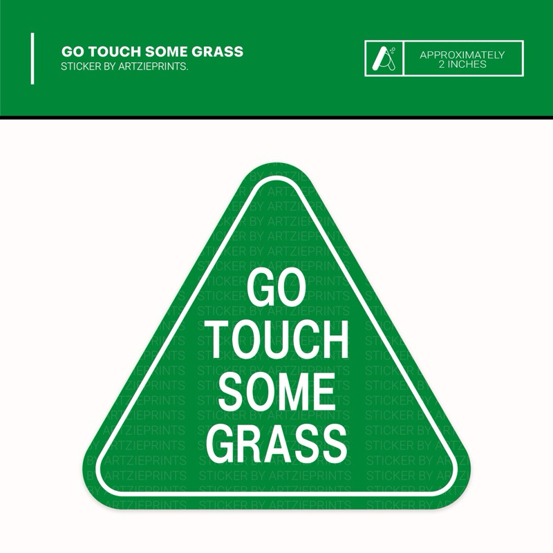 Touch Some Grass Sticker | Matte Laminated Waterproof | For : Laptop ...