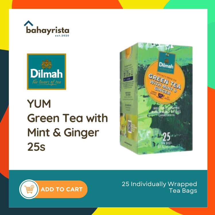 Dilmah YUM Green Tea with Mint & Ginger 25 Individually wrapped tea bags | Shopee Philippines