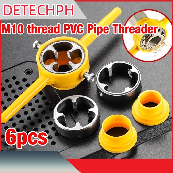 6pcs M10 thread PVC Pipe Threader NPT Thread Tap Die Set Powerful 1/2 3 ...