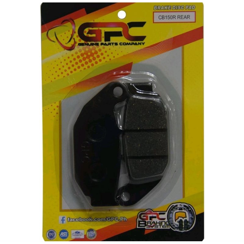 GPC Brake Pad [Rear] CB150R - CBR 150 - RS150 - GTR 150 - GSX 150 - CRF ...