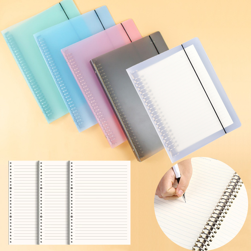 B5 Binder Notebook Refillable Pink A5 Ring School Office Supplies ...