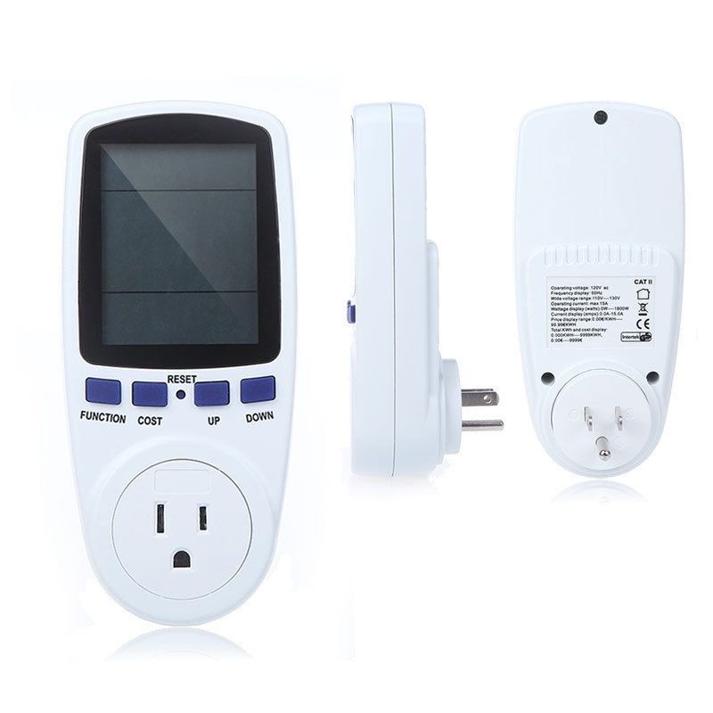 Digital Watt Power Meter Electric Monitor US 220V Plug Socket Voltage ...