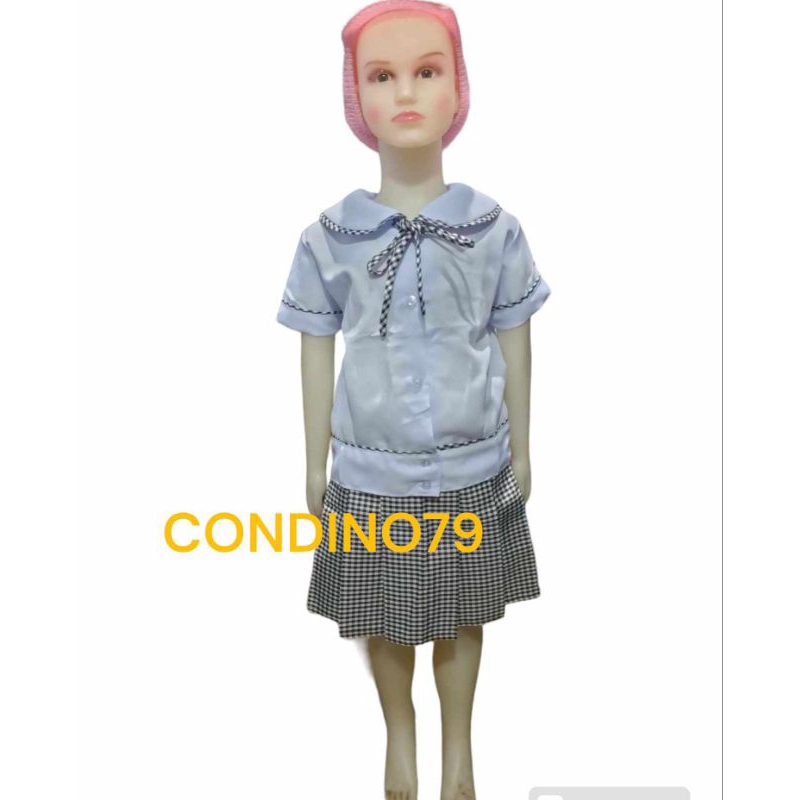 1set Checkered with Piping (Green/black/red) with jumper School Uniform ...