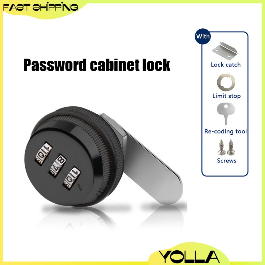 3 Digital Cabinet Lock For Drawers Mailbox Office Lockers Zinc Alloy ...