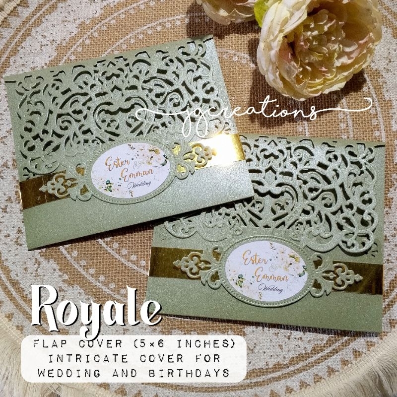 JG🇵🇭 5×6 inches ELEGANT Flap Laser Cut Invitation Cover for Wedding ...