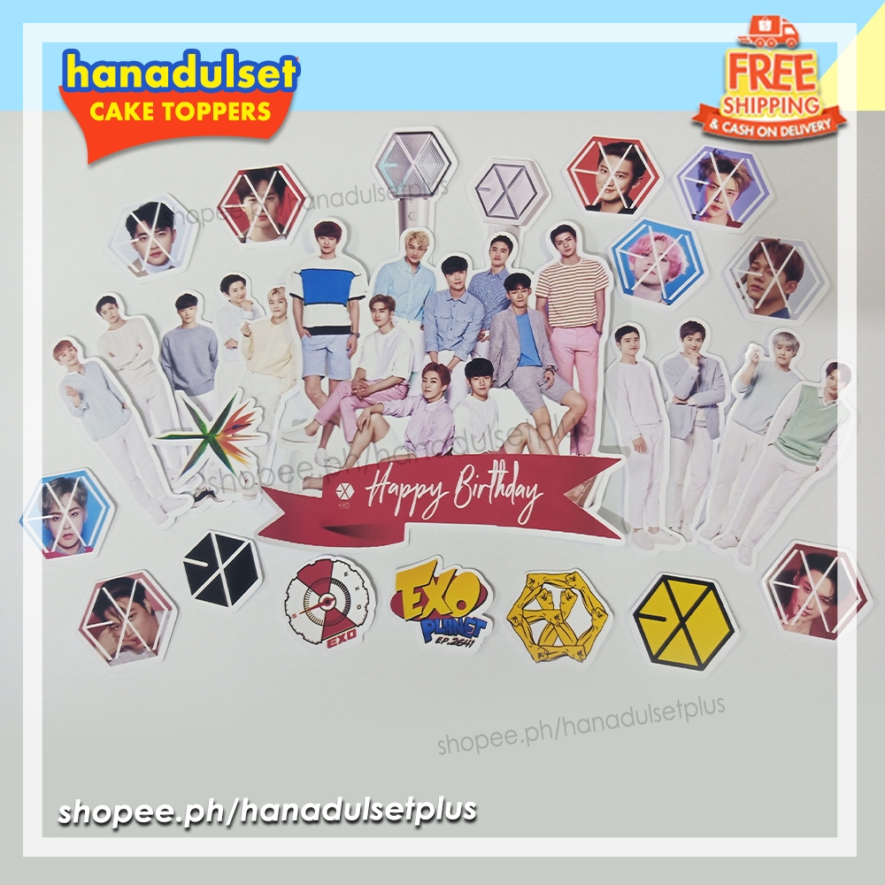 EXO Cake Topper Happy Birthday ctplus ♥ | Shopee Philippines