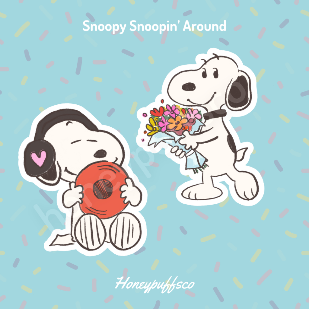 Snoopy Snoopin' Around Fanart Waterproof Stickers | Shopee Philippines