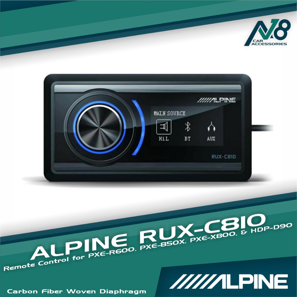 Alpine RUX-C810 Remote Control for PXE-R600, PXE-850X, PXE-X800, & HDP ...