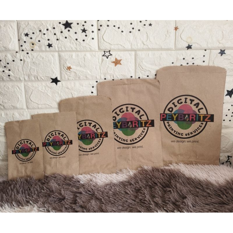 CUSTOMIZED / PERSONALIZED BROWN FLAT NOTION KRAFT PAPER BAG | Shopee ...