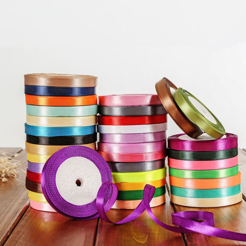 【AOF】1cm 25Yards Plain Ribbon Gift Satin Ribbon gift packaging DIY ...