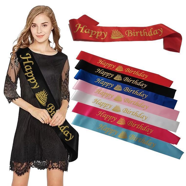 Happy Birthday Sash Shoulder Strap For Birthday Party Celebration ...