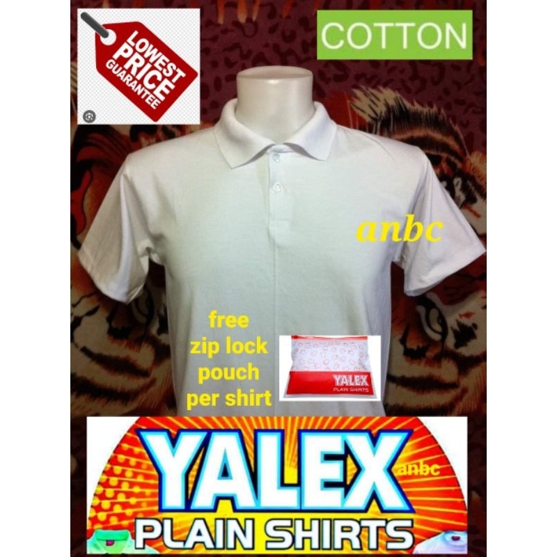 Yalex Plain Polo Shirt White with Collar - No Minimum - adult | Shopee ...