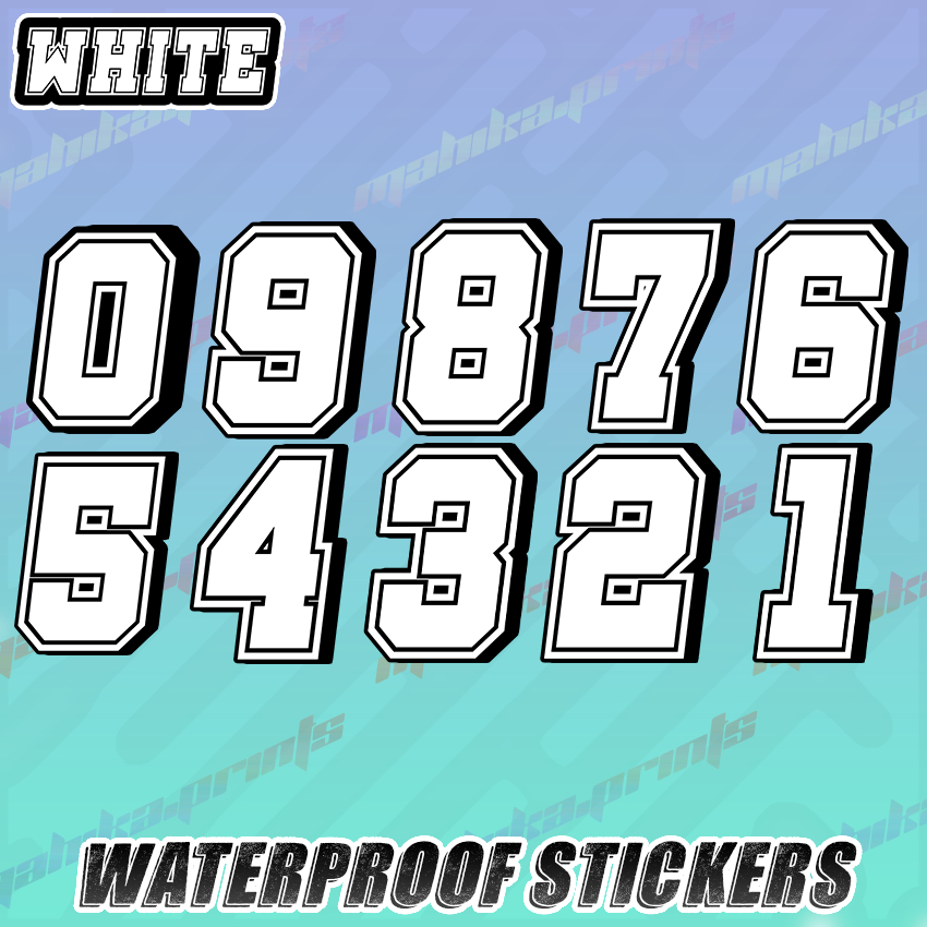 NUMBER 】HOLOGRAM NUMBER WATERPROOF VINYL STICKER (WHITE) | Shopee ...
