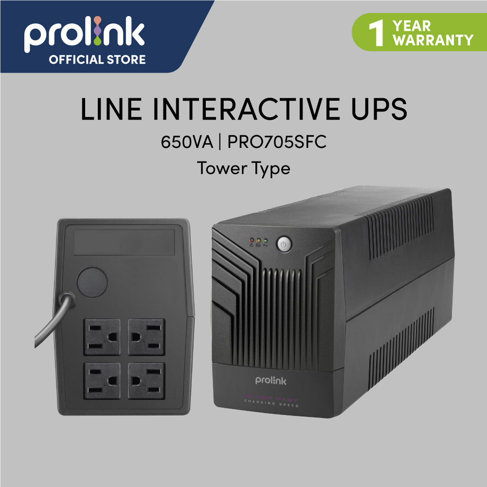 (Exclusive) Prolink 650VA 390watts Line Interactive UPS | Built-in AVR ...