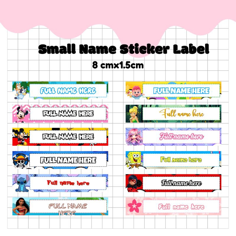 NAME STICKER LABELS (for pencils, crayos, eraser, notebooks, books) 40 ...