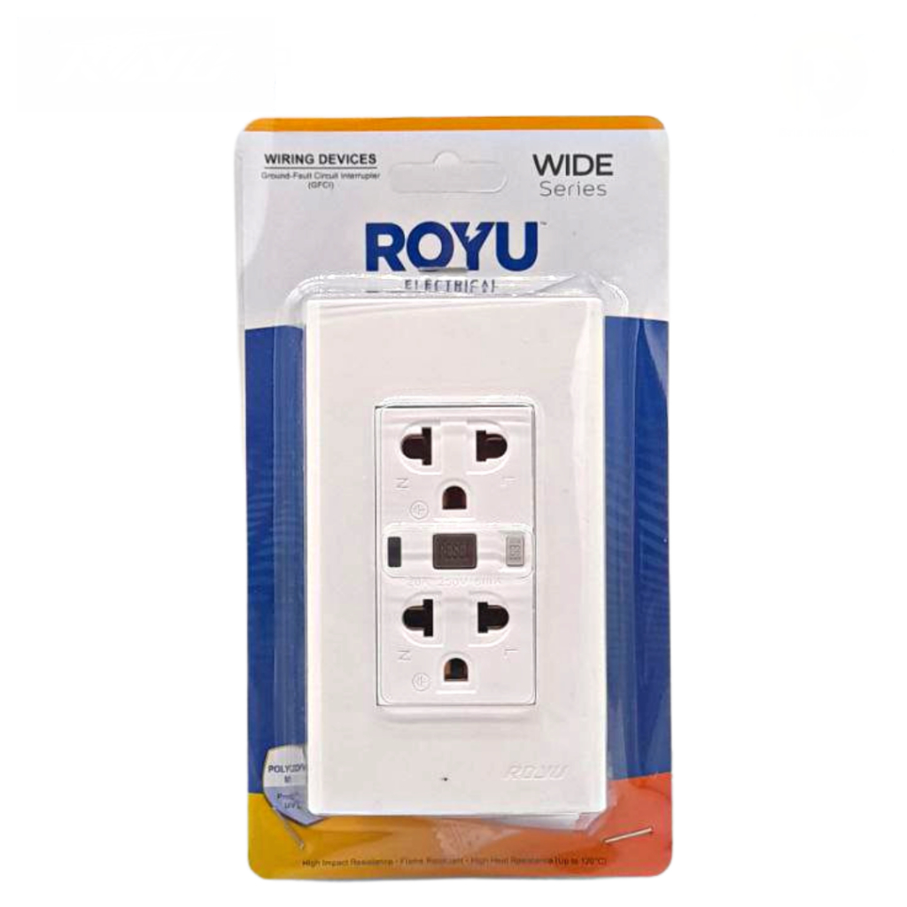 ROYU DUPLEX GFCI UNIVERSAL OUTLET SET 20A 250V WD933 | Shopee Philippines