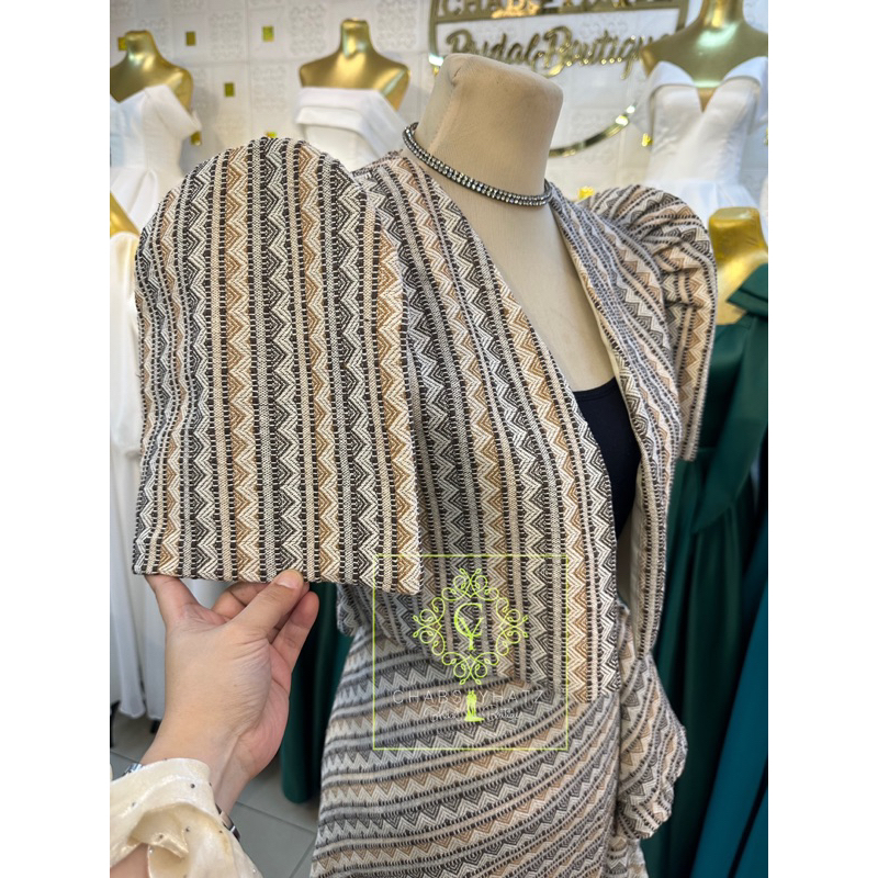 Modern Filipiniana Ethnic Inabel bolero and skirt (inner not included ...