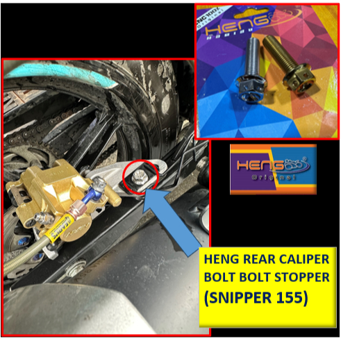 HENG Original Rear Brake Caliper Stopper Bolt for YAMAHA SNIPER 155 ...