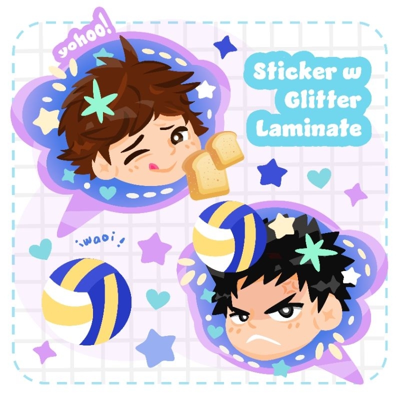 Haikyuu Oikawa Iwaizumi Iwa Chan IwaOi Waterproof and Glitter-Laminated ...