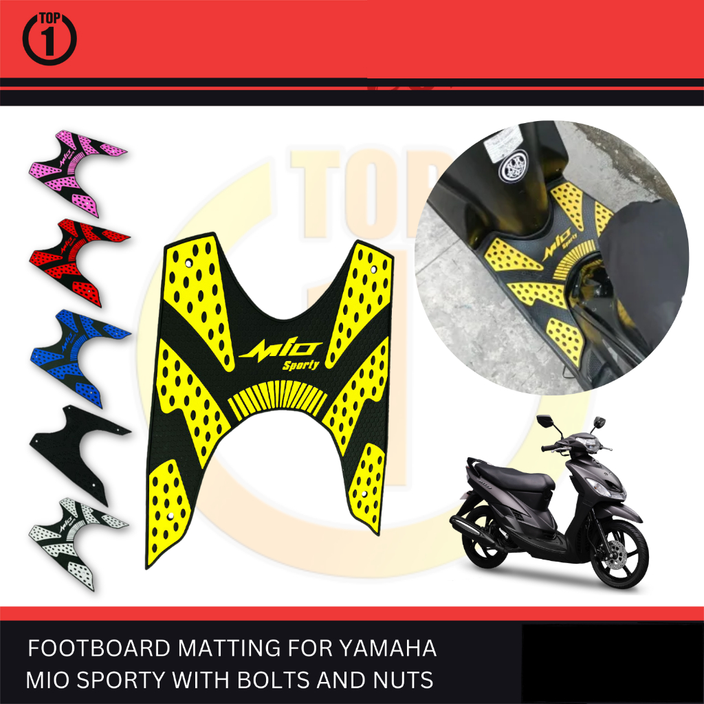 Top1 Racing Quality Rubber Matting Footboard For Yamaha Mio Sporty With ...