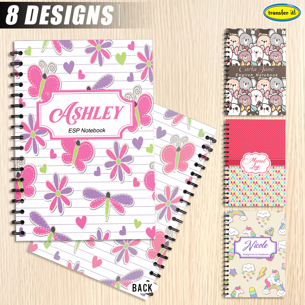 Customized/Personalized A5/A6 Girly Kids Design spiral notebook style ...