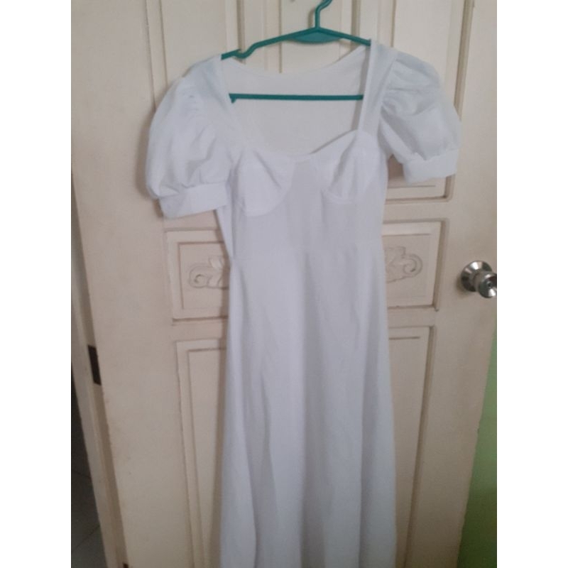 White Sunday Dress (Short Sleeves) | Shopee Philippines