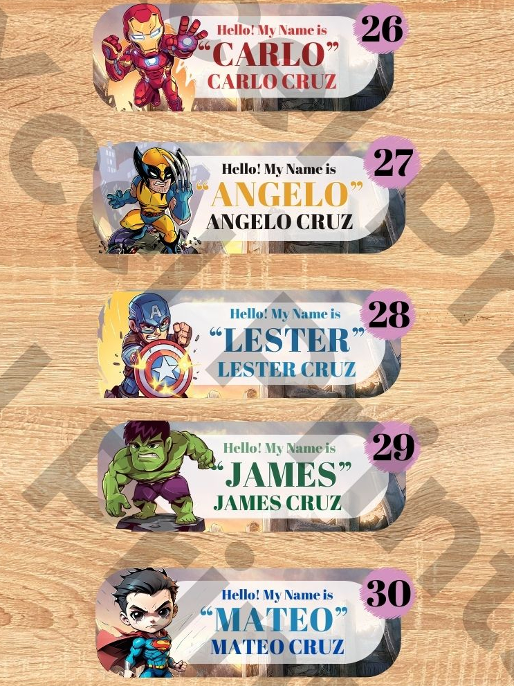 PERSONALIZED NAMETAG FOR BOY KIDS (LAMINATED/PVC) WITH FREE LANYARD ...