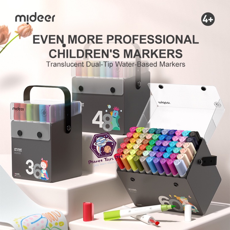 Mideer NEW Washable Translucent Dual Tip Marker 24, 36, 48 and 60 ...