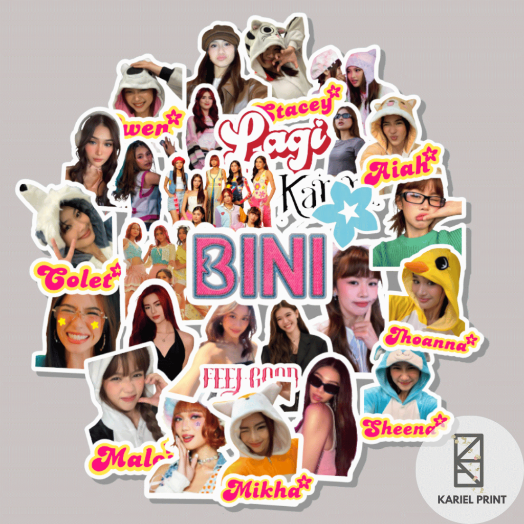 37pcs Bini Ppop Girl Group Laminated Stickers [38pcs/1.8 inches Water ...