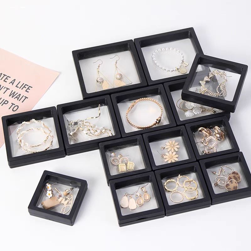 Floating Frame 3D Display Jewelry Box Suspension Storage PE Film ...