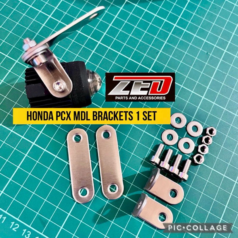 Honda PCX 150-160 Mini Driving Light Bracket ZED LED 304 Stainless ...