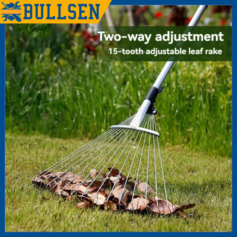 Adjustable Grass Rake head Gardening Tool Leaf Rake Outdoor Portable 15 ...