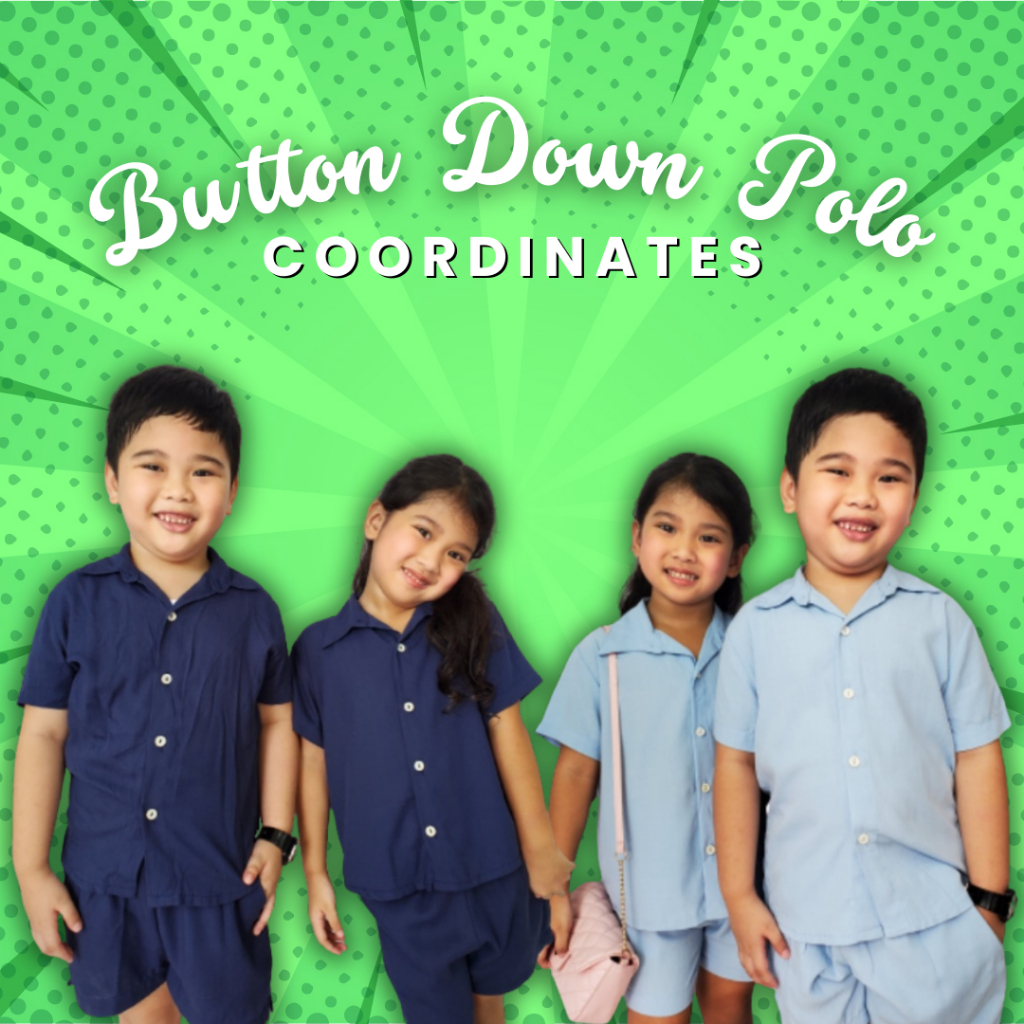 BUTTON DOWN POLO COORDINATES FOR 4-12 YEARS OLD | Shopee Philippines