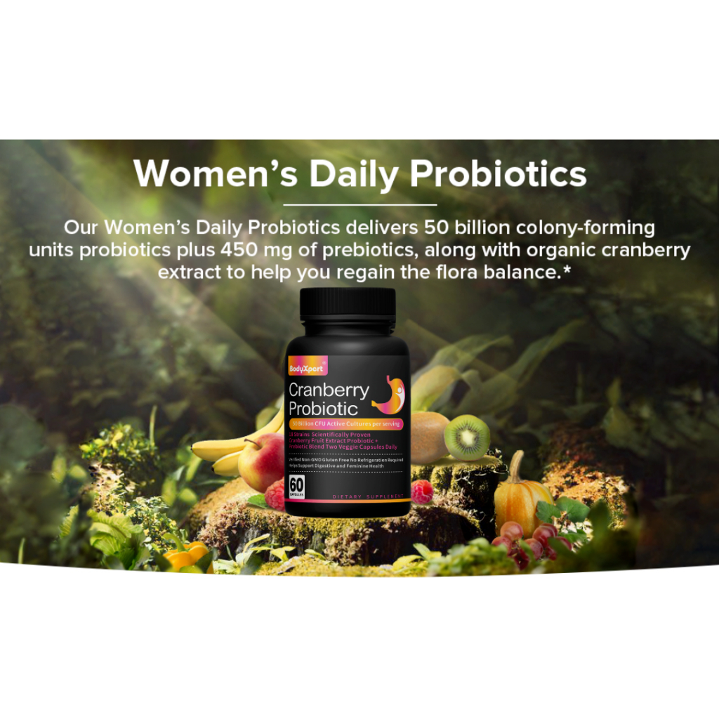 Women's Organic Cranberry Probiotics | Probiotics with Prebiotics | Gut ...