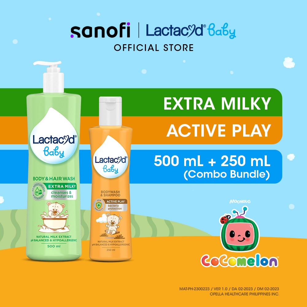 Lactacyd Baby Bundle (Extra Milky Baby Wash 500mL + Active Play Toddler ...