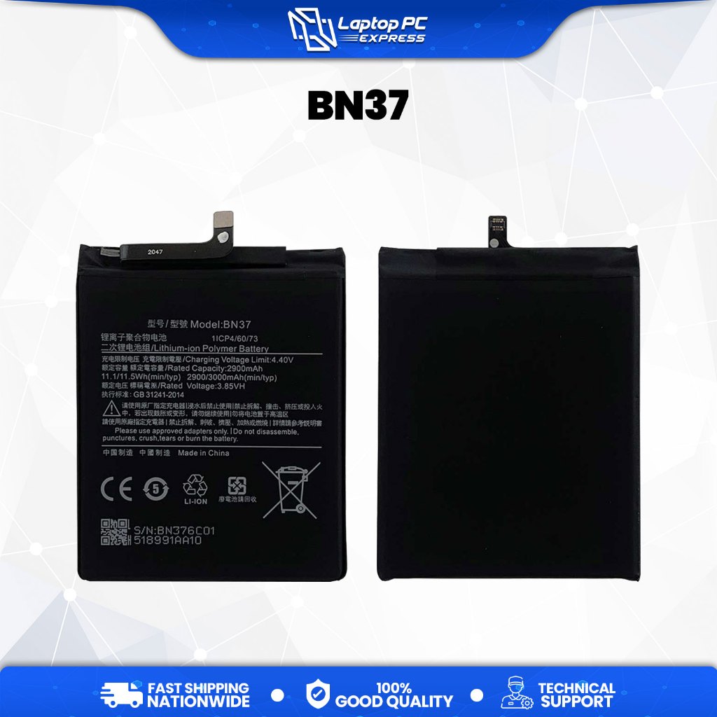 Xiaomi Redmi 6A 2018 Cellphone Battery BN37 3.85V 11.5Wh 3000mAh ...
