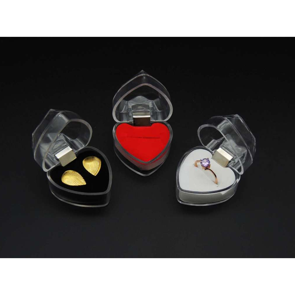 WILLY#Transparent Crystal Box (Heart-shaped) Jewelry Box, Ring Box ...
