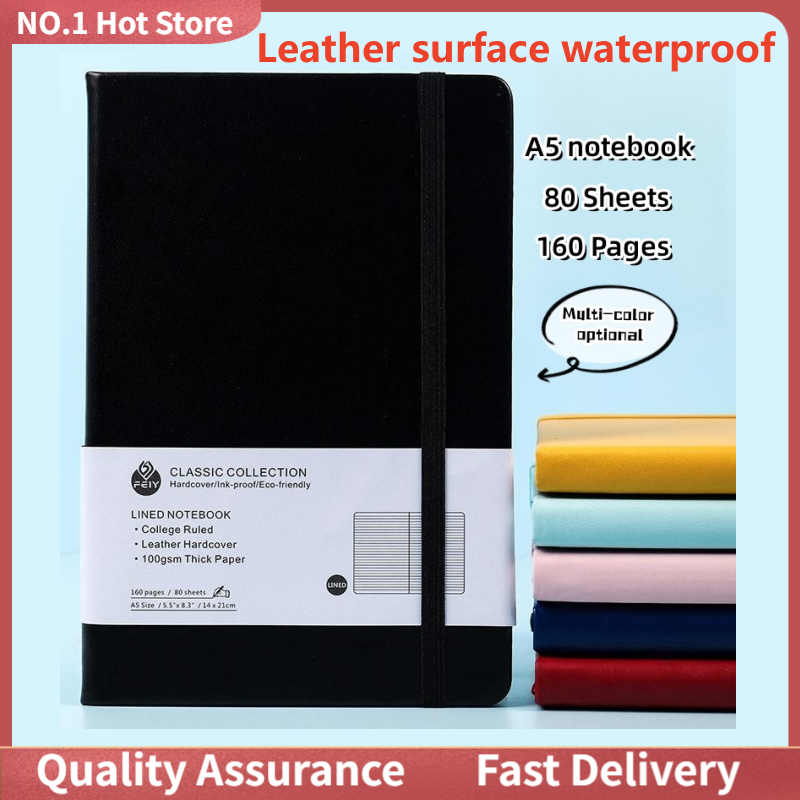 100GSM Notebook A5 Leather Waterproof Business Office Student Handbook ...