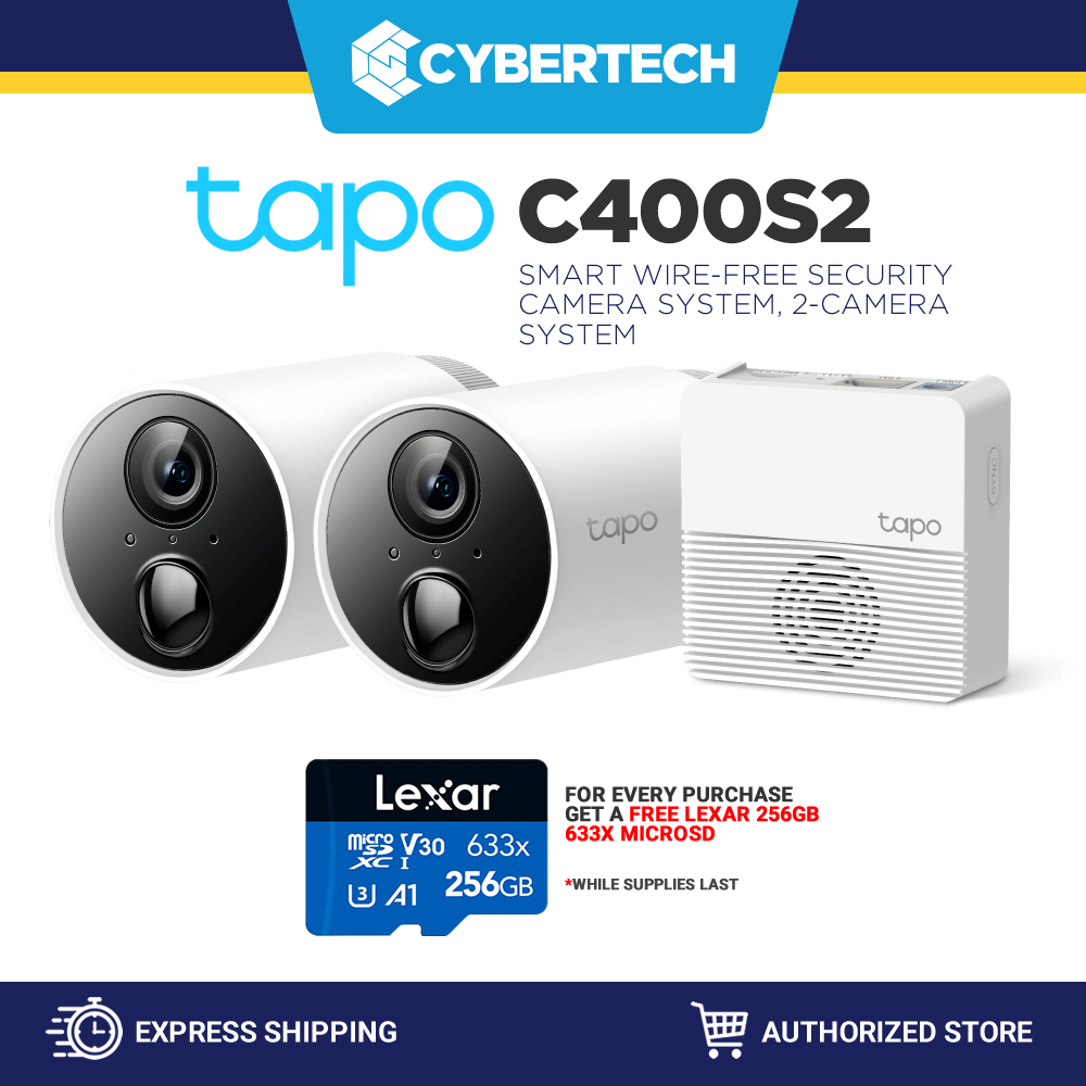 Cybertech TP-Link Tapo C400S2 Smart Wire-Free Security Camera System, 2 ...