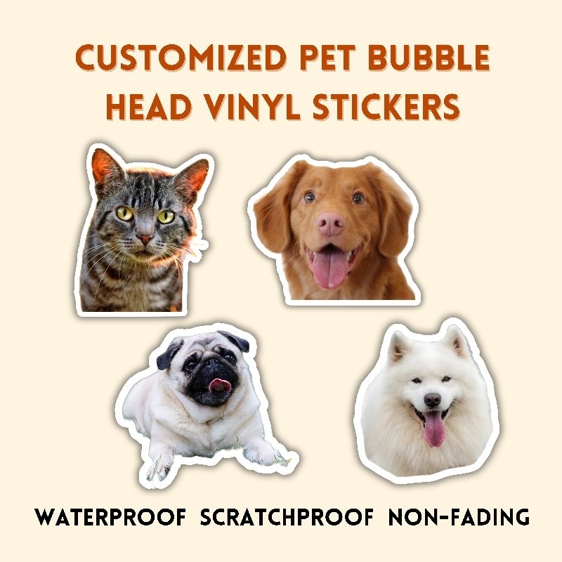 Customized Pet Bubble Head Laminated VINYL Waterproof Sticker | Shopee ...