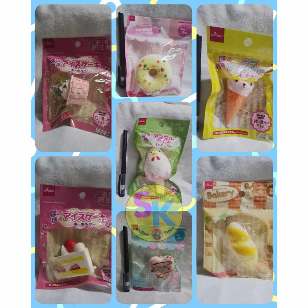 Sealed Daiso Squishy Key Ring Pofu Pofu Bakery Doughnut Ice Cream Ice ...